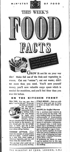 Grow Fit not Fat on your War Diet! - Bromley Historical Times