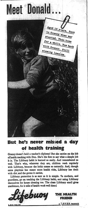 Lifebuoy Soap - Advert, 1940 - Bromley Historical Times