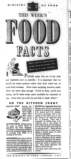 Food Facts, August 1940 - Bromley Historical Times